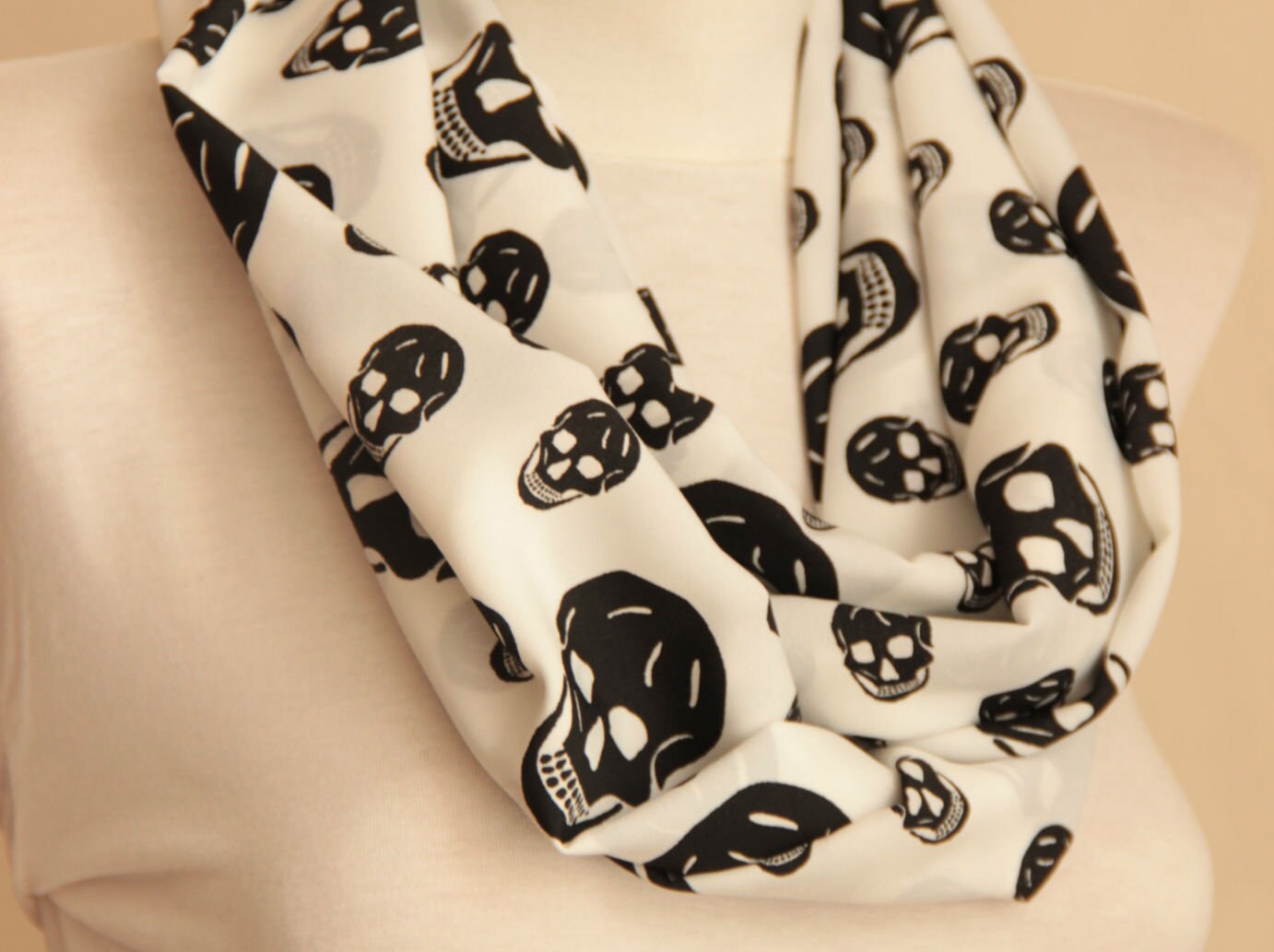 Skulls Design Scarf Women Fashion Accessories Halloween - Etsy