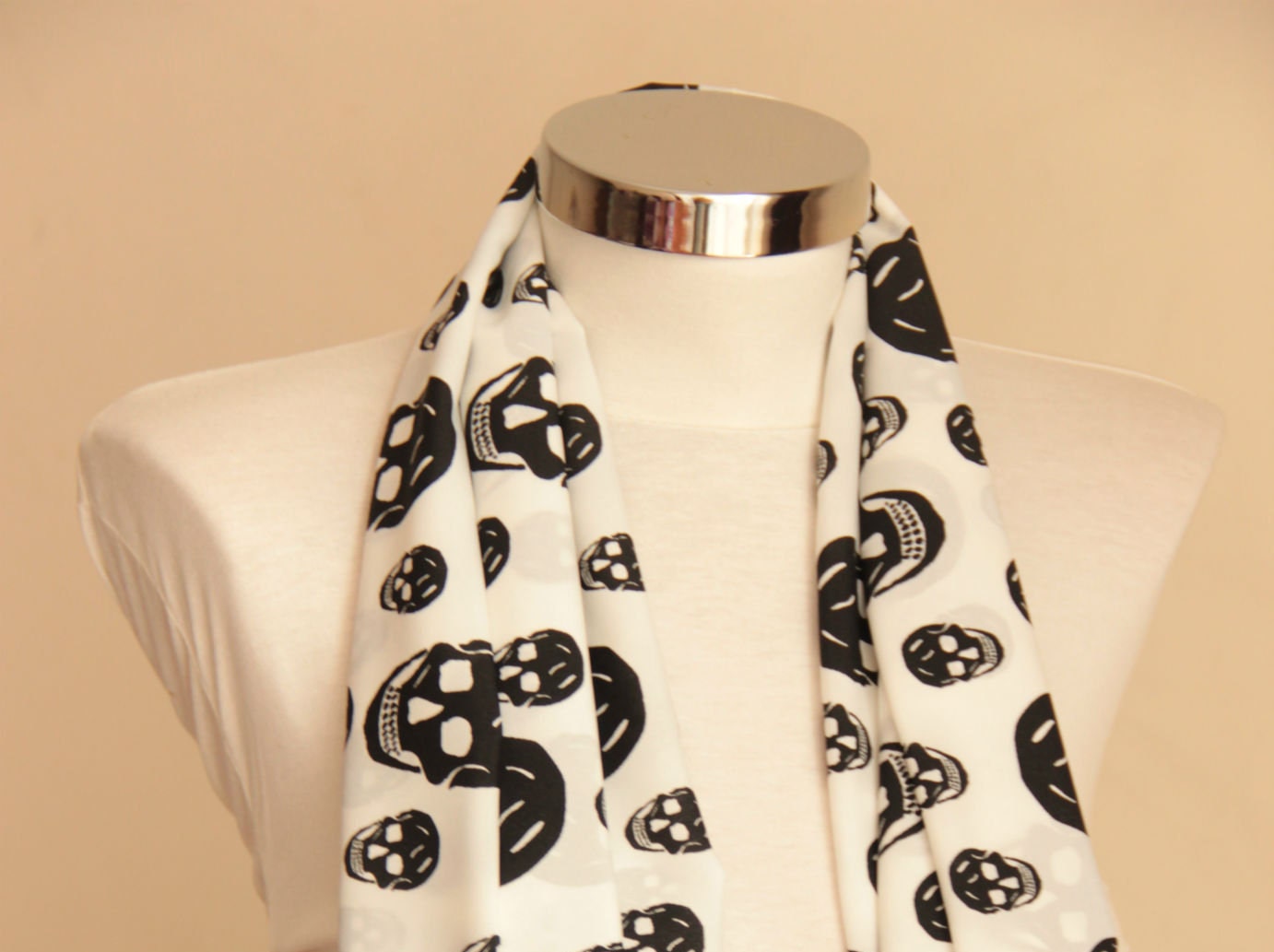 Skulls Design Scarf Women Fashion Accessories Halloween - Etsy