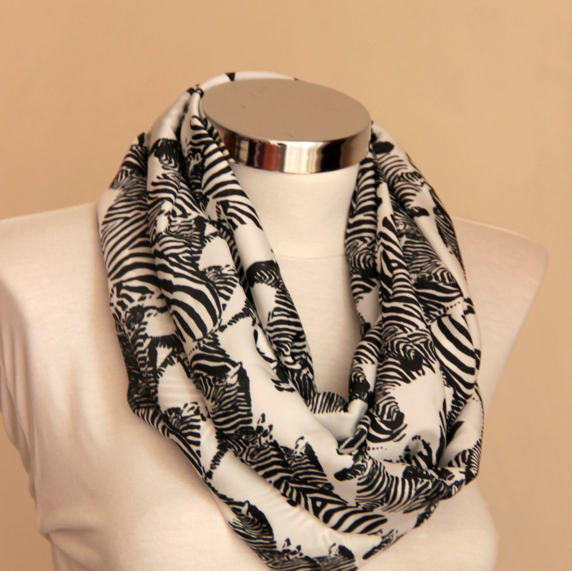 Zebra Infinity Scarf Zebra Design Scarf Scarves Wrap - Etsy
