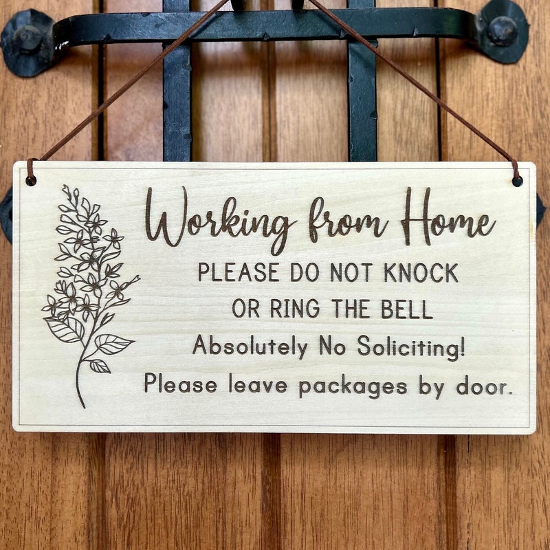 Work From Home Sign - Etsy