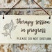 Therapy Session in Progress Sign, Therapy Sign, Therapy Session Sign ...