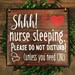 Sleeping Nurse Sign Nurse Sleeping Sign Nurse Sign Nurse | Etsy