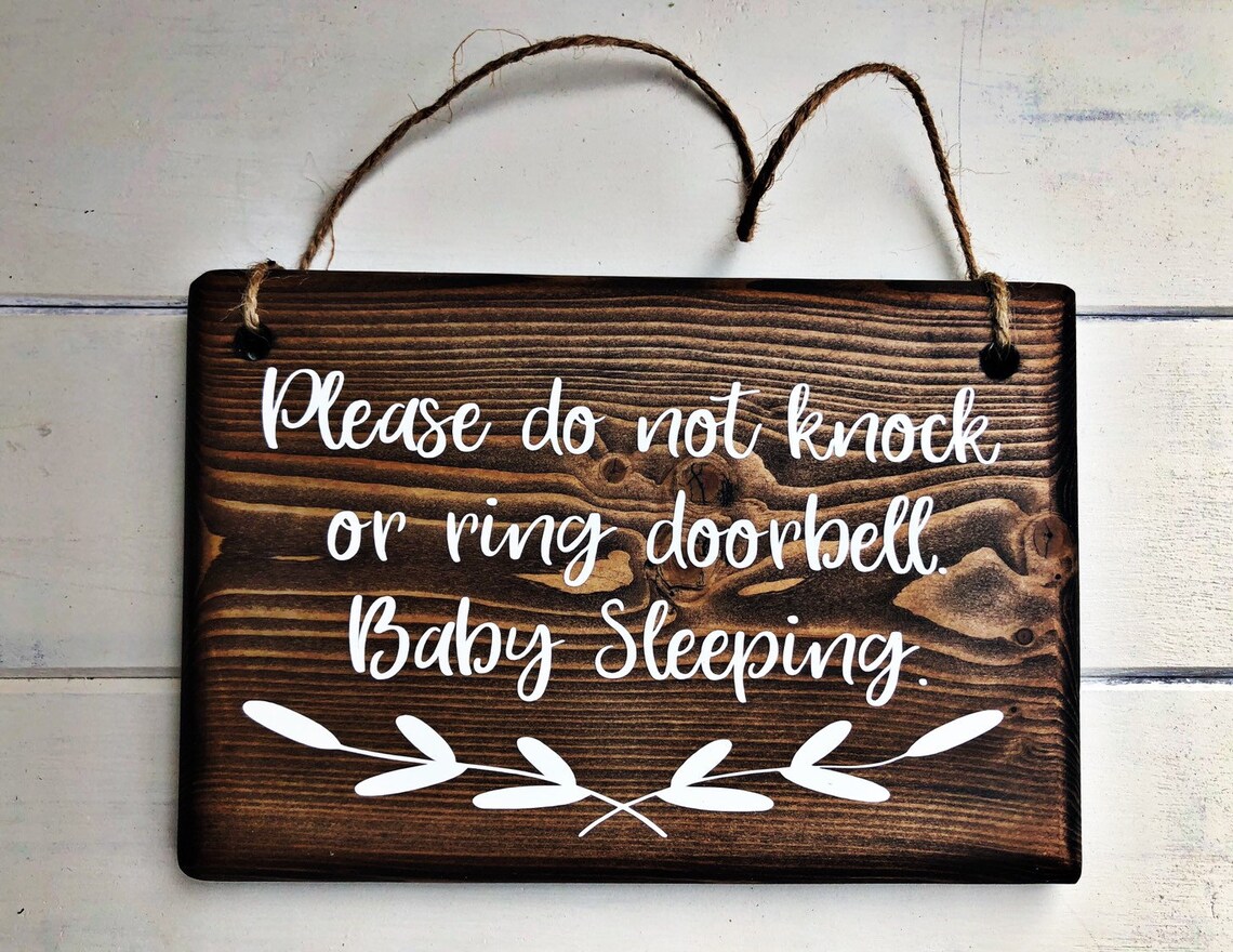 Baby Sleeping Sign Sleeping Baby Door Sign Naptime Door - Etsy