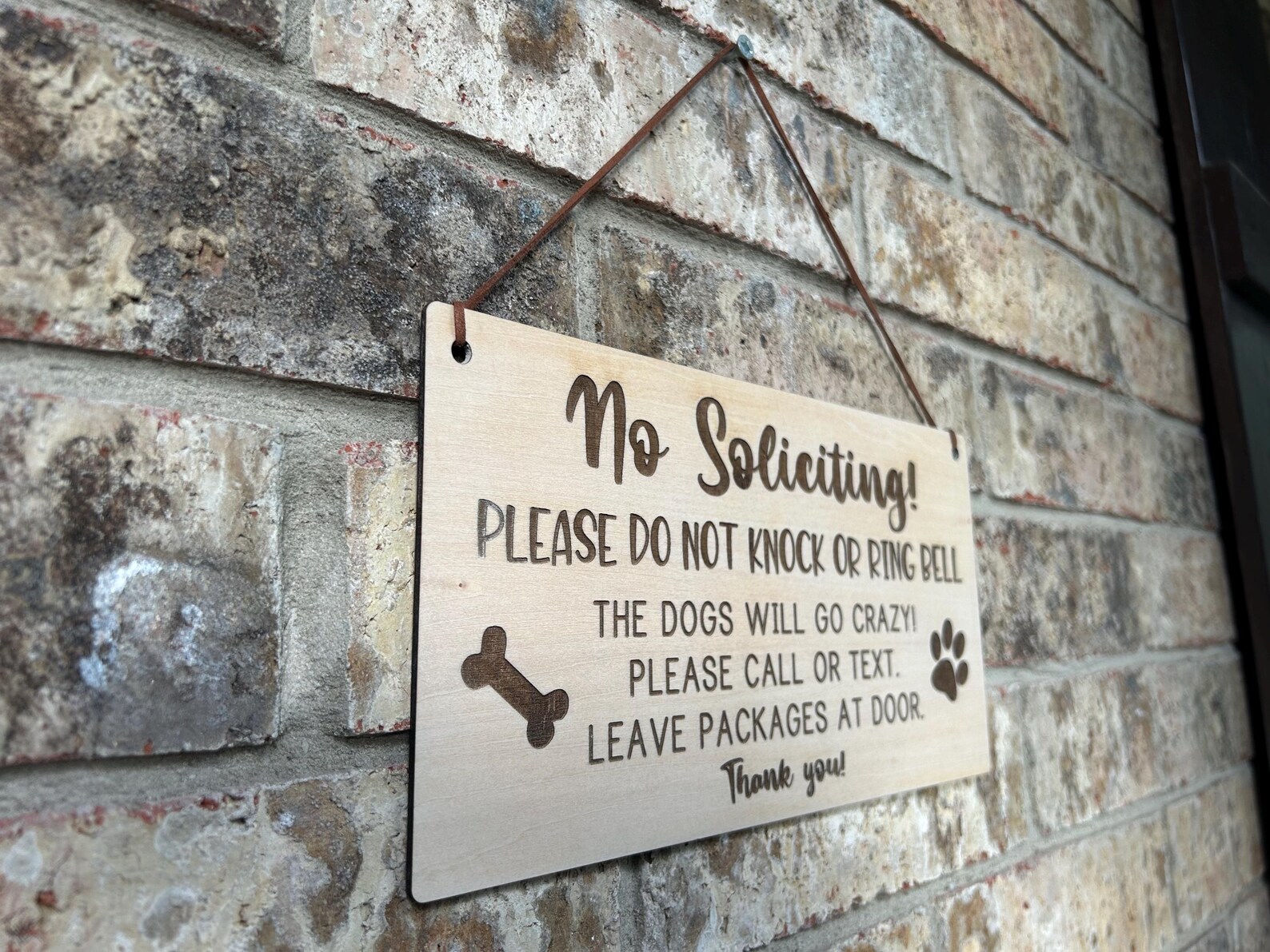 No Soliciting Sign, Leave Packages, Do Not Disturb Sign, Dogs Will Bark ...