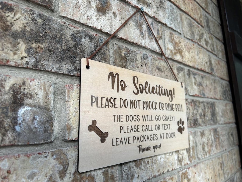 No Soliciting Sign, Leave Packages, Do Not Disturb Sign, Dogs Will Bark ...