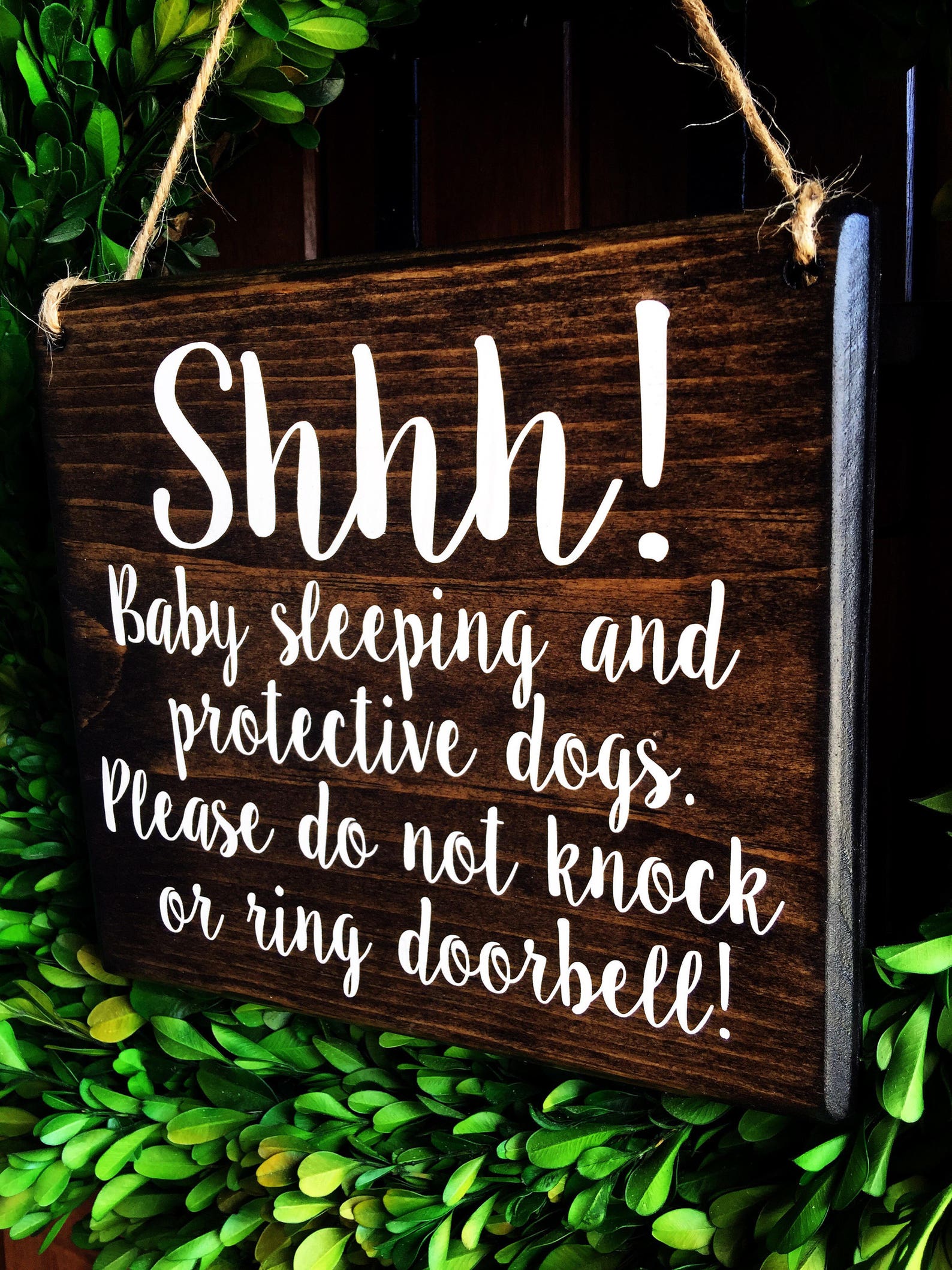 Baby Sleeping Sign Protective Dog Sign Sleeping Baby Sign | Etsy