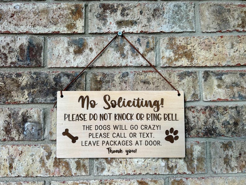 No Soliciting Sign, Leave Packages, Do Not Disturb Sign, Dogs Will Bark ...