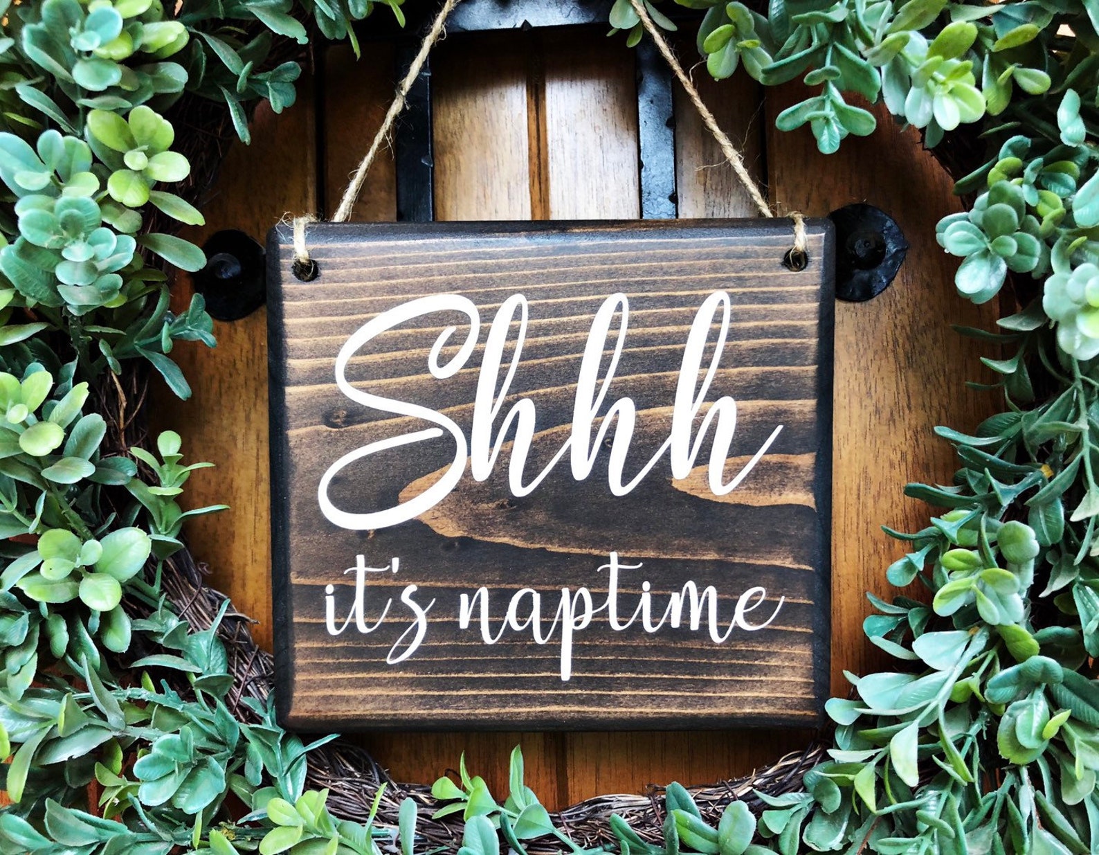 Baby Sleeping Sign | Shhh It's Naptime Wood Door Sign - Etsy