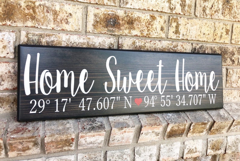 Home Coordinates Sign | GPS Coordinates Sign | Home Sweet Home Sign ...