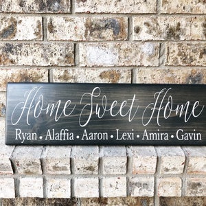 Home Sweet Home, Family Name Signs, New Home Sign, Personalized Names ...