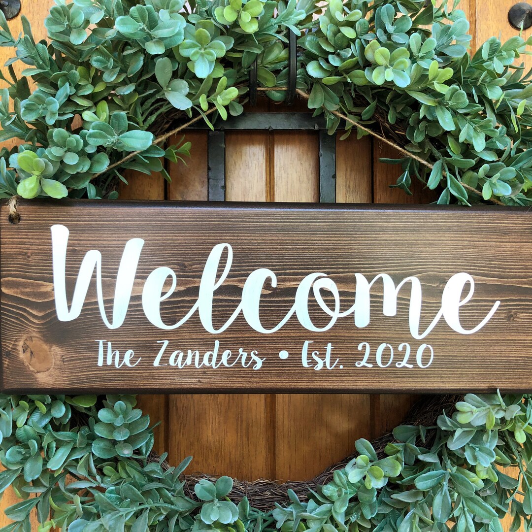 Welcome Sign, Welcome Door Sign, Personalized Sign, Family Name Sign ...