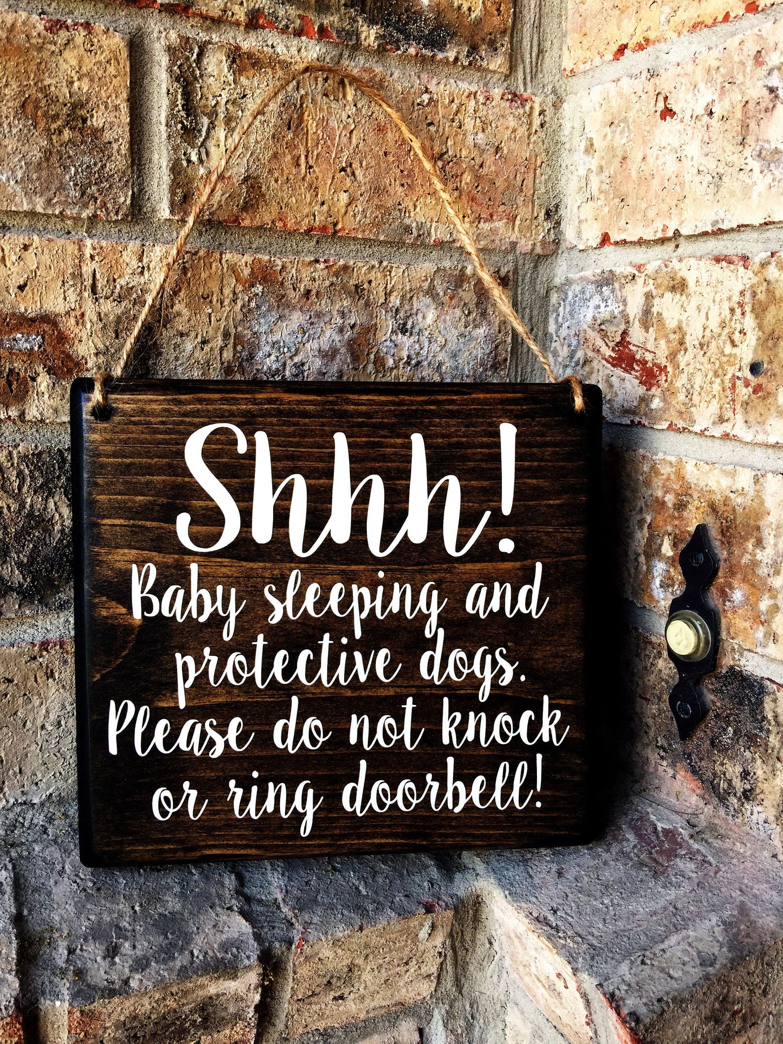 Baby Sleeping Sign Protective Dog Sign Sleeping Baby Sign | Etsy