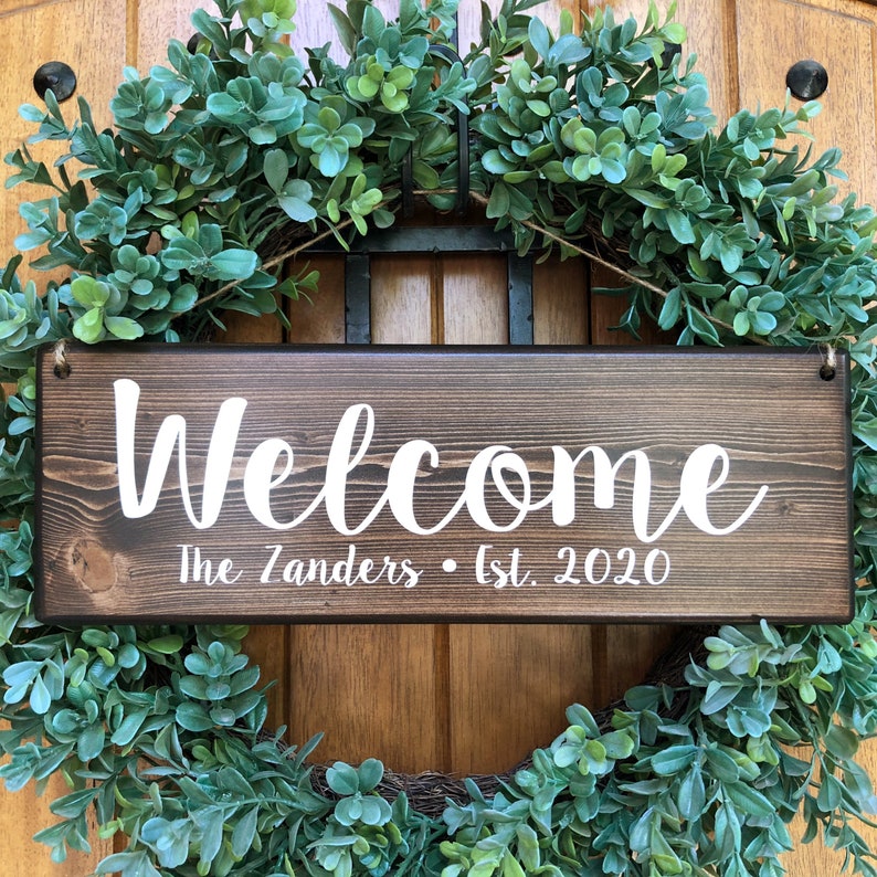 Welcome Sign, Welcome Door Sign, Personalized Sign, Family Name Sign ...