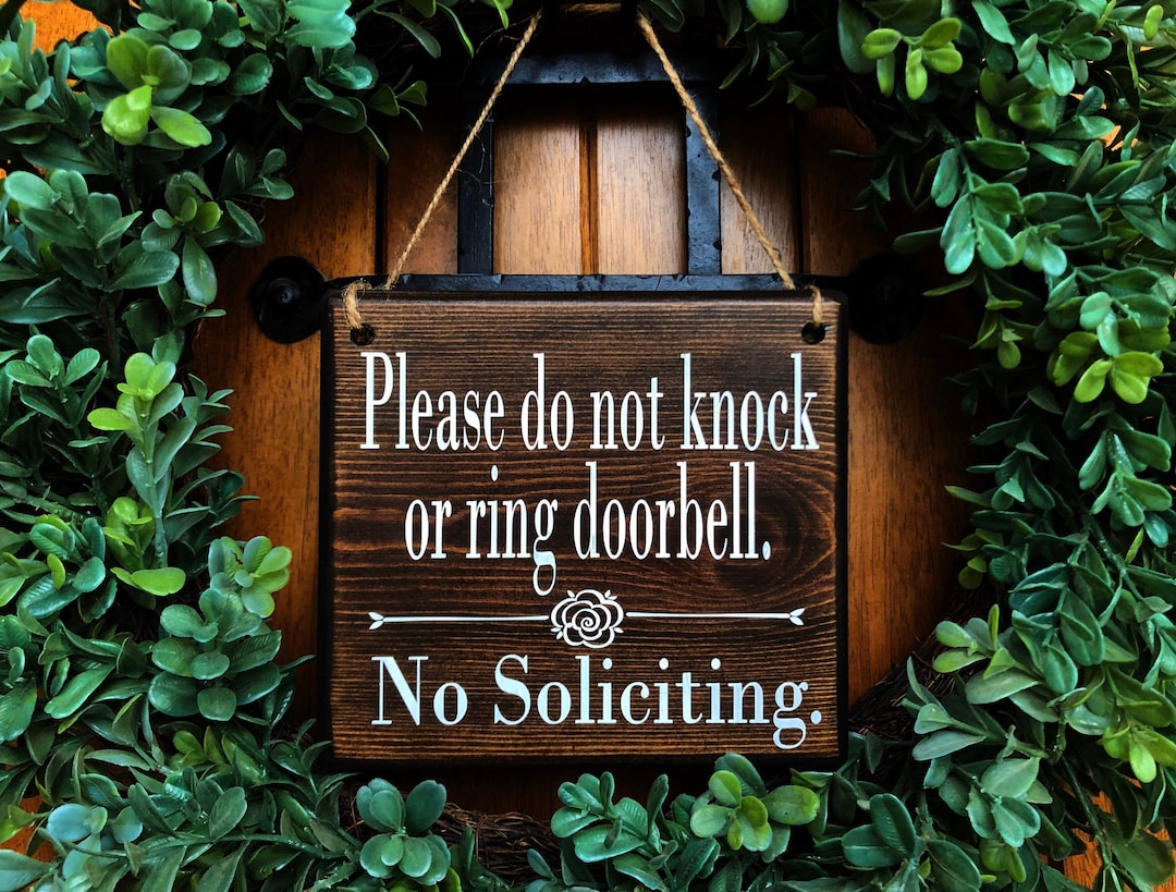 No Soliciting Sign, No Soliciting Door Sign, Do Not Disturb Sign, Do ...