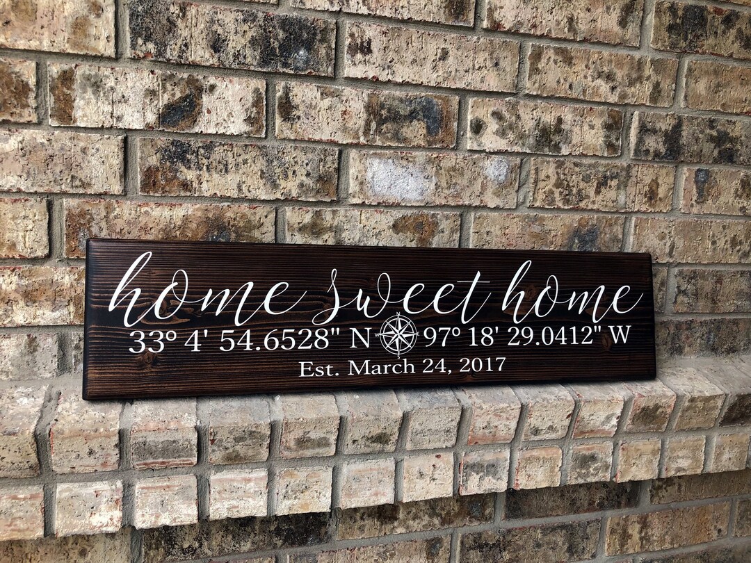 Home Coordinates Sign | Home Sweet Home Sign | Realtor Closing Gift ...