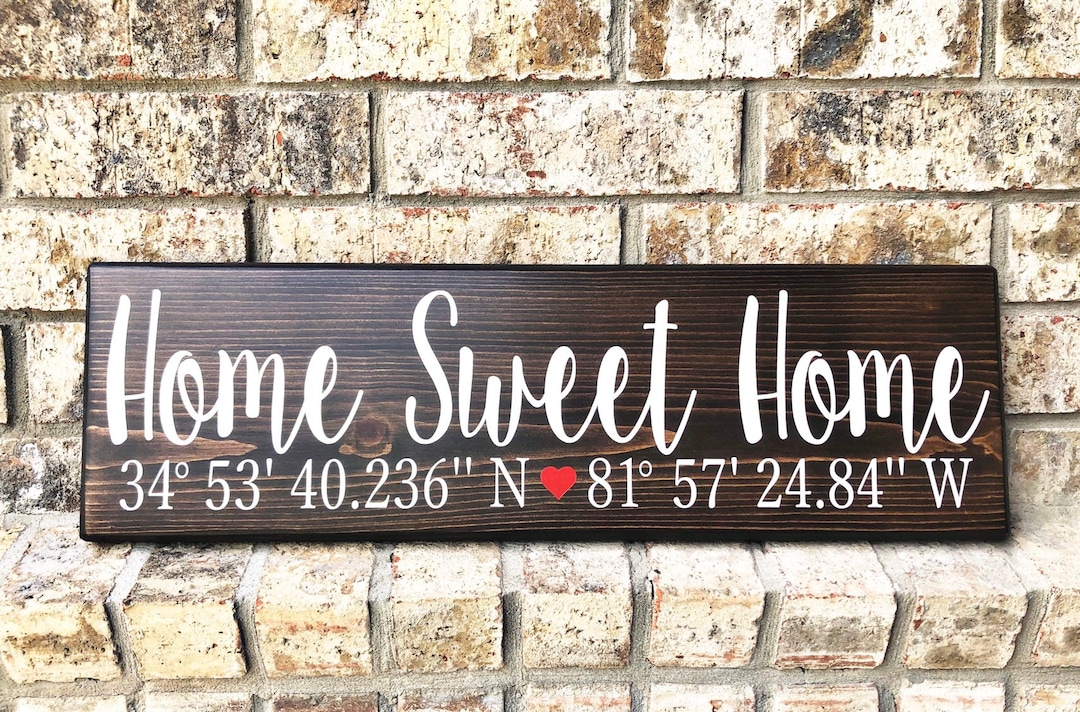 Home Coordinates Sign | GPS Coordinates Sign | Home Sweet Home Sign ...