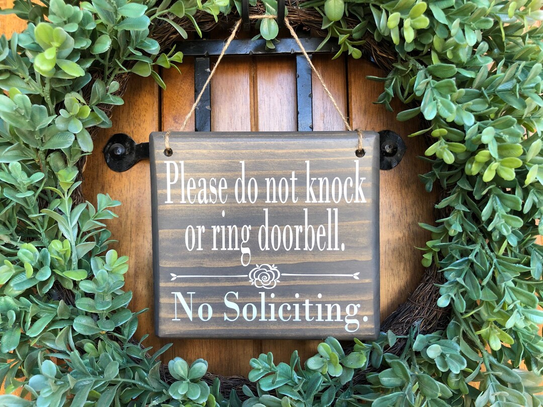 No Soliciting Sign No Soliciting Door Sign Do Not Disturb - Etsy