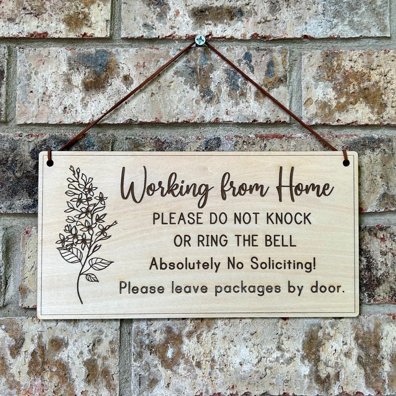 Work From Home Sign - Etsy