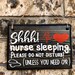 Sleeping Nurse Sign Nurse Sleeping Sign Nurse Sign Nurse Gift Do Not ...