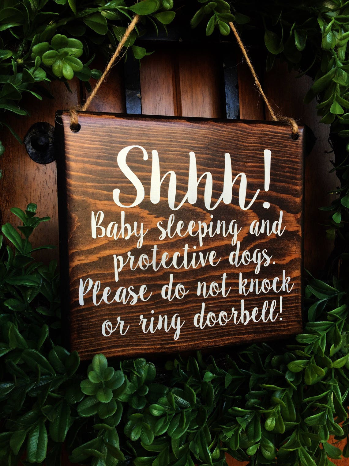Baby Sleeping Sign Protective Dog Sign Sleeping Baby Sign | Etsy