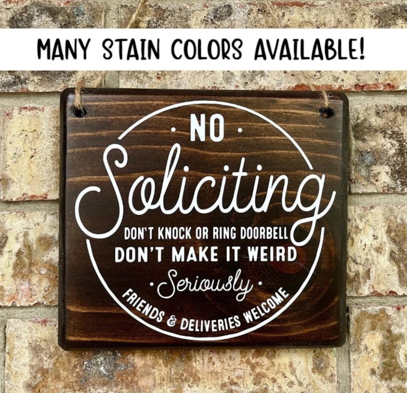No Soliciting Door Sign Do Not Disturb Sign No Solicitation - Etsy
