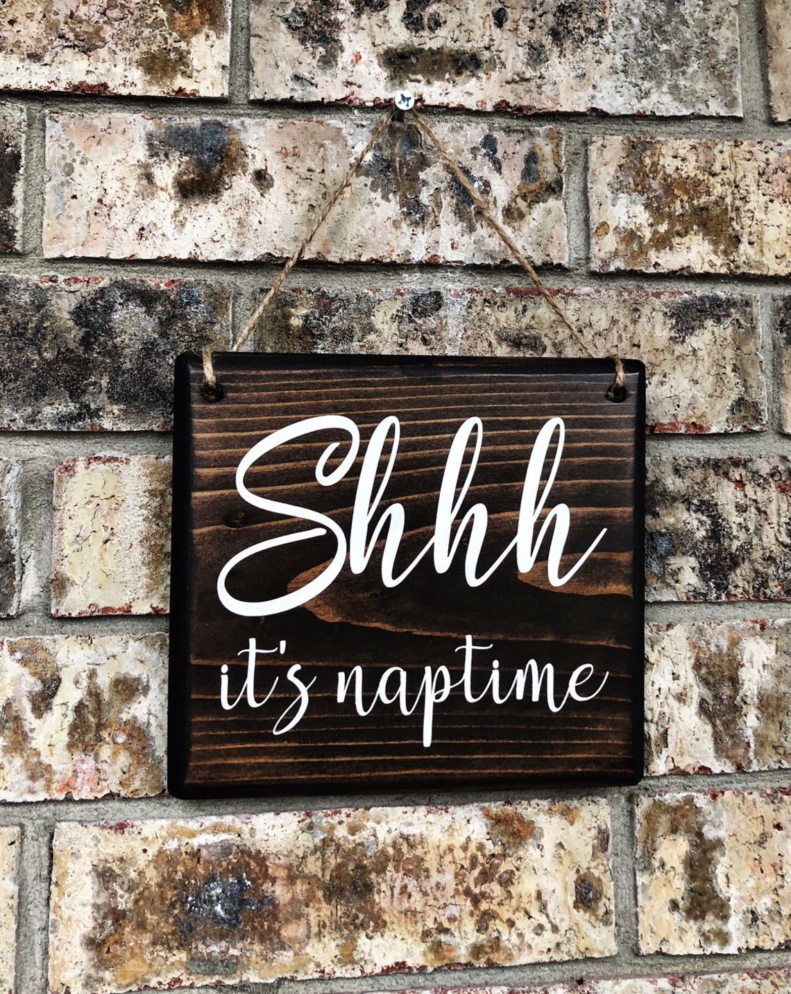 Baby Sleeping Sign | Shhh It's Naptime Wood Door Sign - Etsy
