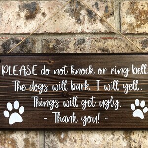 No Soliciting Sign, Protective Dog Sign, Responsive Dog Sign, Do Not ...