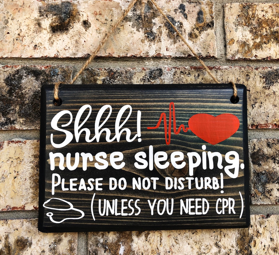 Sleeping Nurse Sign | Nurse Sleeping Sign | Nurse Sign | Nurse Gift ...
