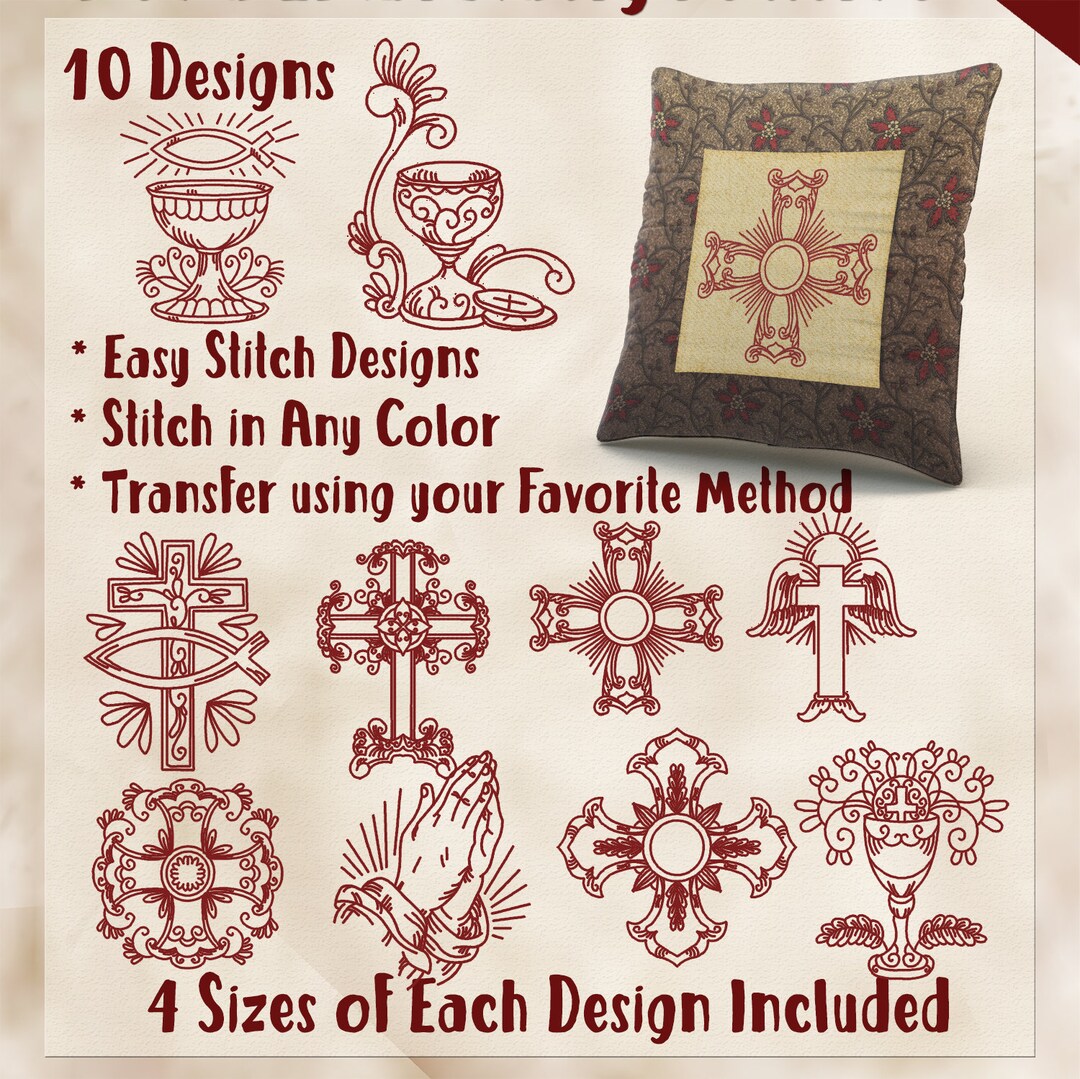 SALE Hand Embroidery Patterns Faith and Devotion in 4 Sizes PDF Instant ...