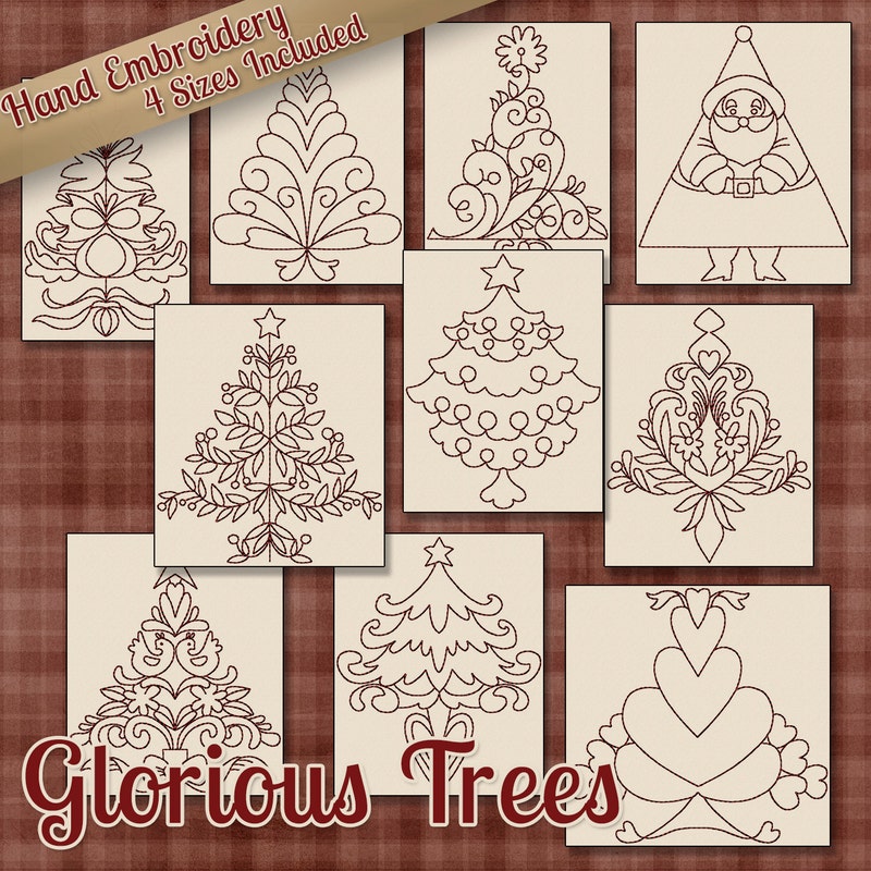 Christmas Redwork - Etsy