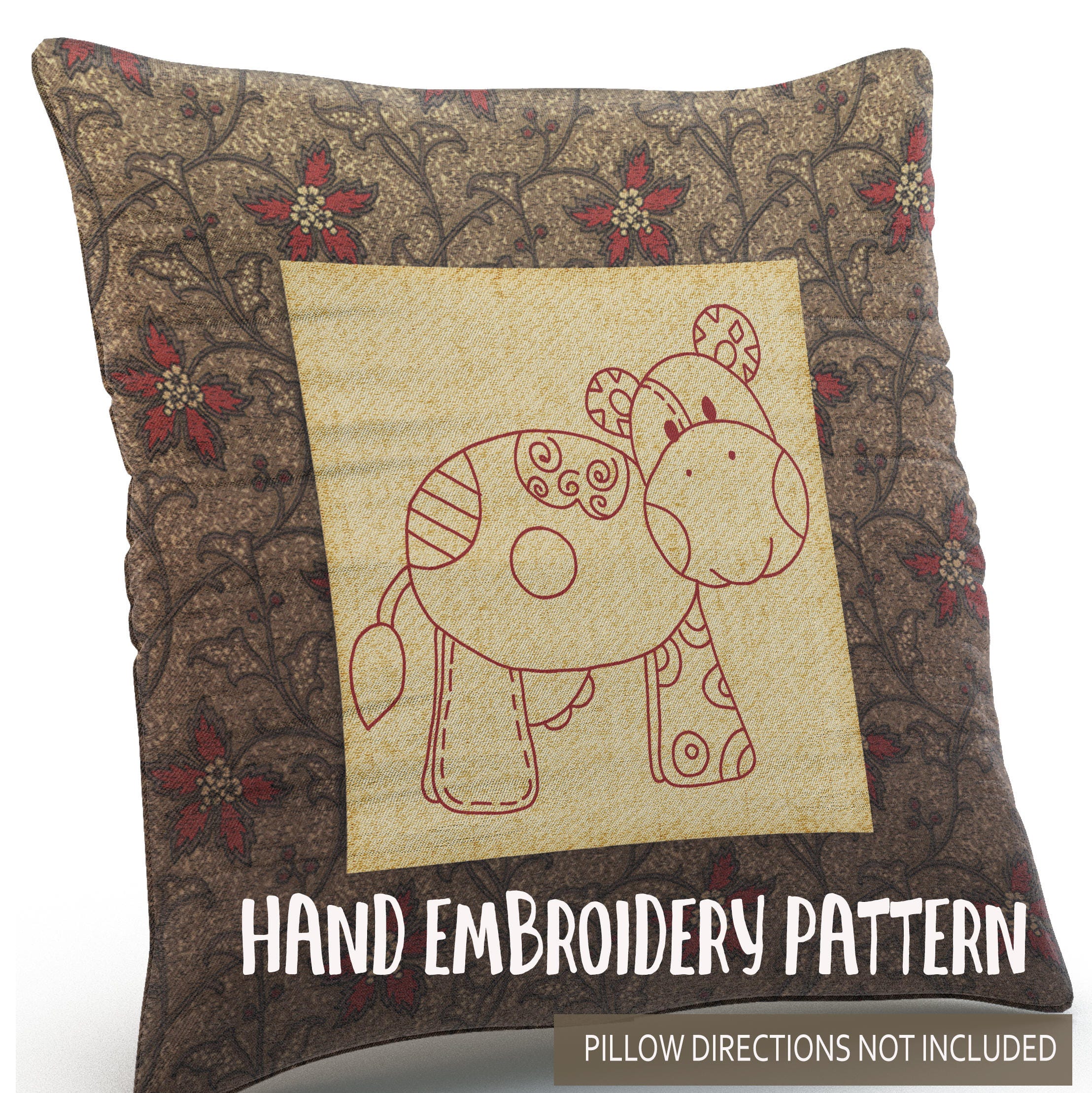 Hand Embroidery Pattern - Redwork Design - Baby Cow in 4 Sizes - PDF ...