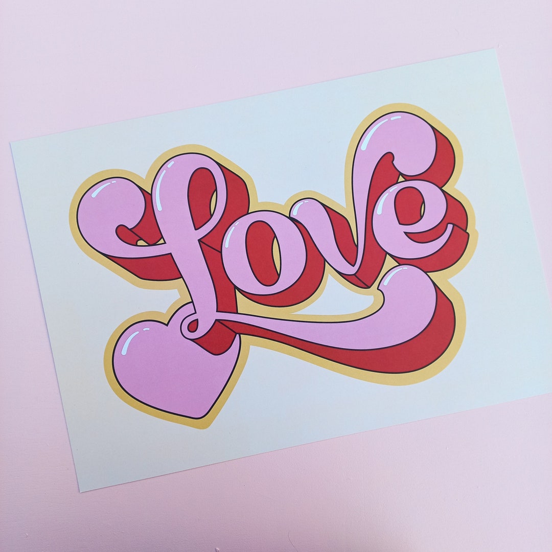 Love Lettering Wall Art Print - Etsy