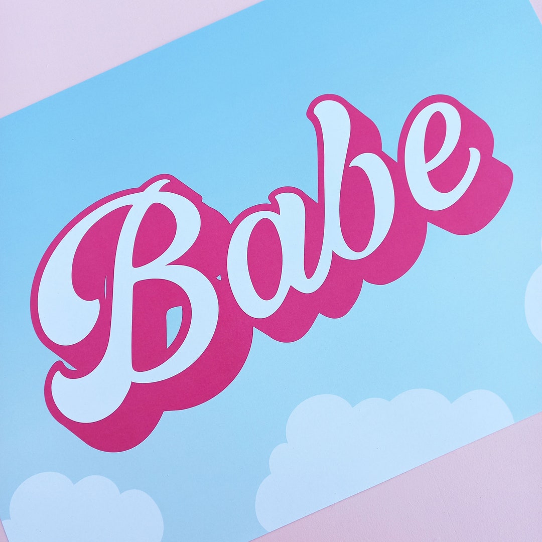 Babe Lettering Wall Art Print - Etsy
