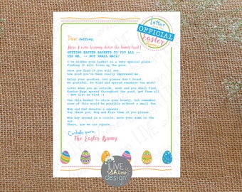 Letter From the Easter Bunny Digital Download Green Dots Bunny Editable ...