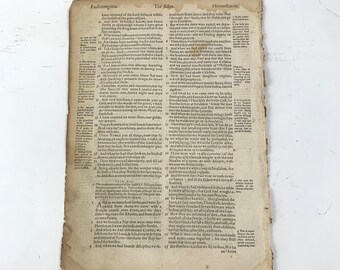 1577 Geneva Bible Leaf Acts 4 Pilgrim Bible. Printed During Queen ...