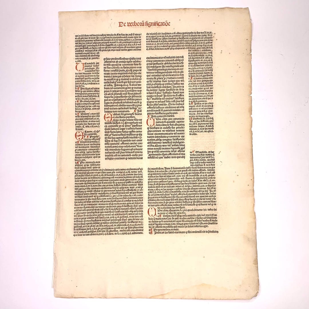 1486 Original Manuscript the Decretals of Pope Gregory IX Printed by ...