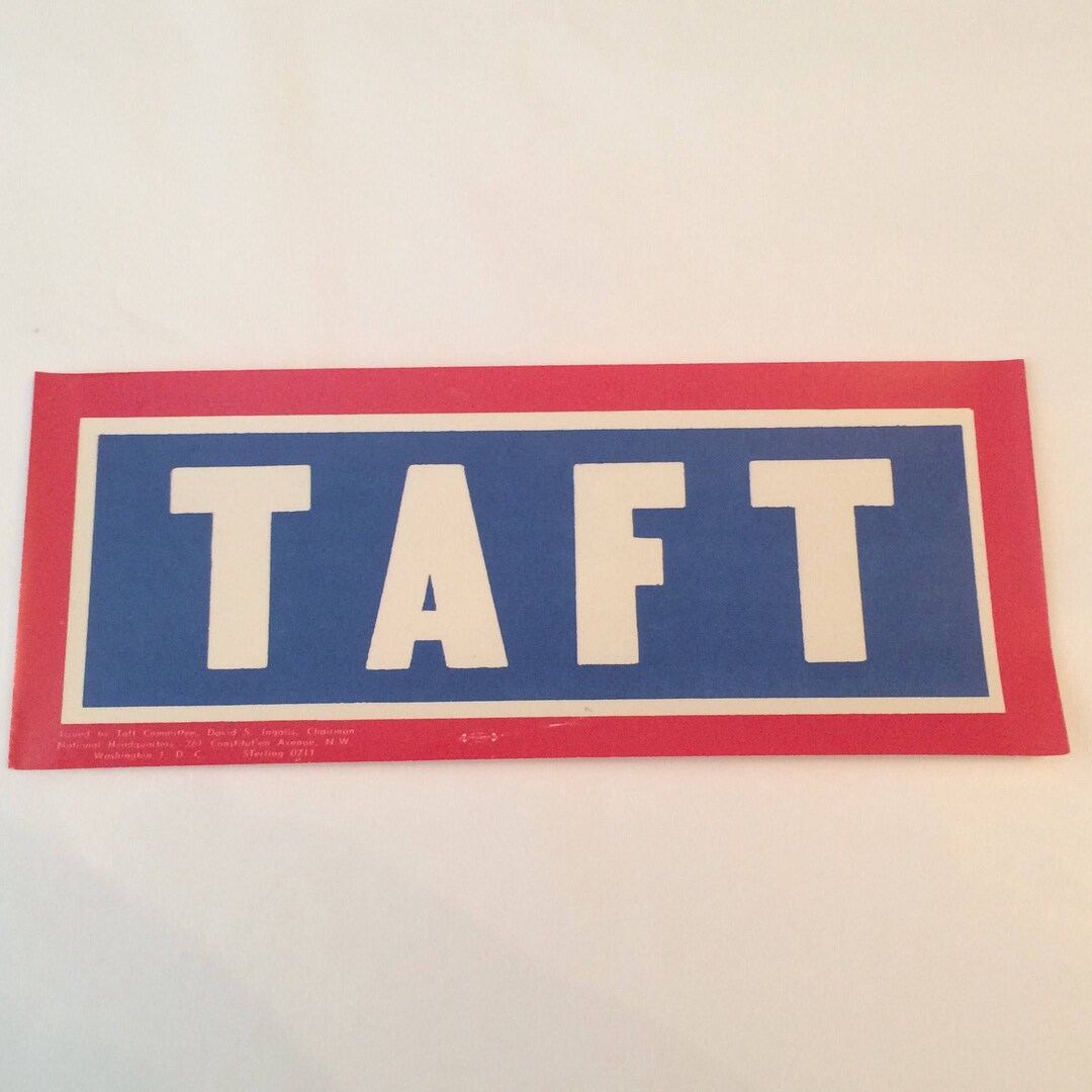 Rare Robert A. Taft Presidential Bumper Sticker Authentic NOS 1940's - Etsy