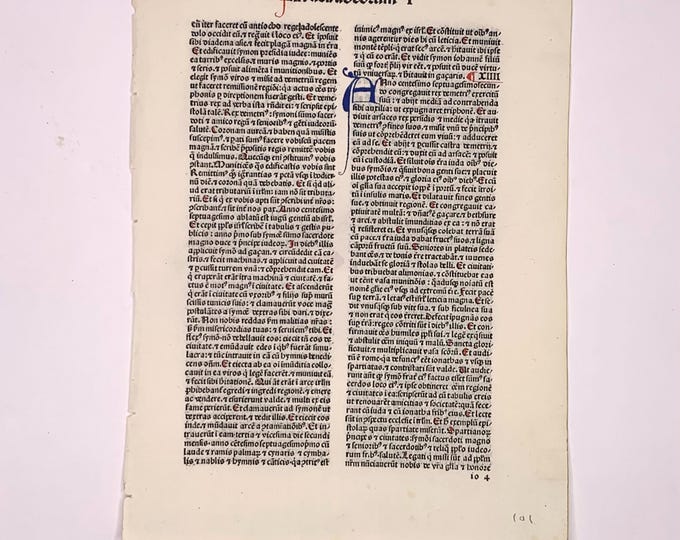 1480 Incunabula Biblia Latina Leaf Apocrypha 1 Maccabees Franz Renner ...
