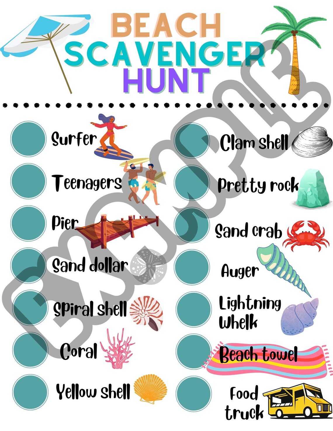 Beach Scavenger Hunt, Kids Activity Book, Vacation Games With Kids ...