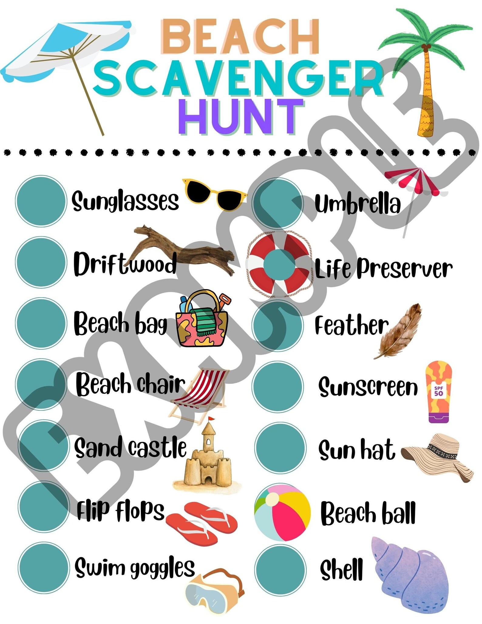 Beach Scavenger Hunt, Kids Activity Book, Vacation Games With Kids ...