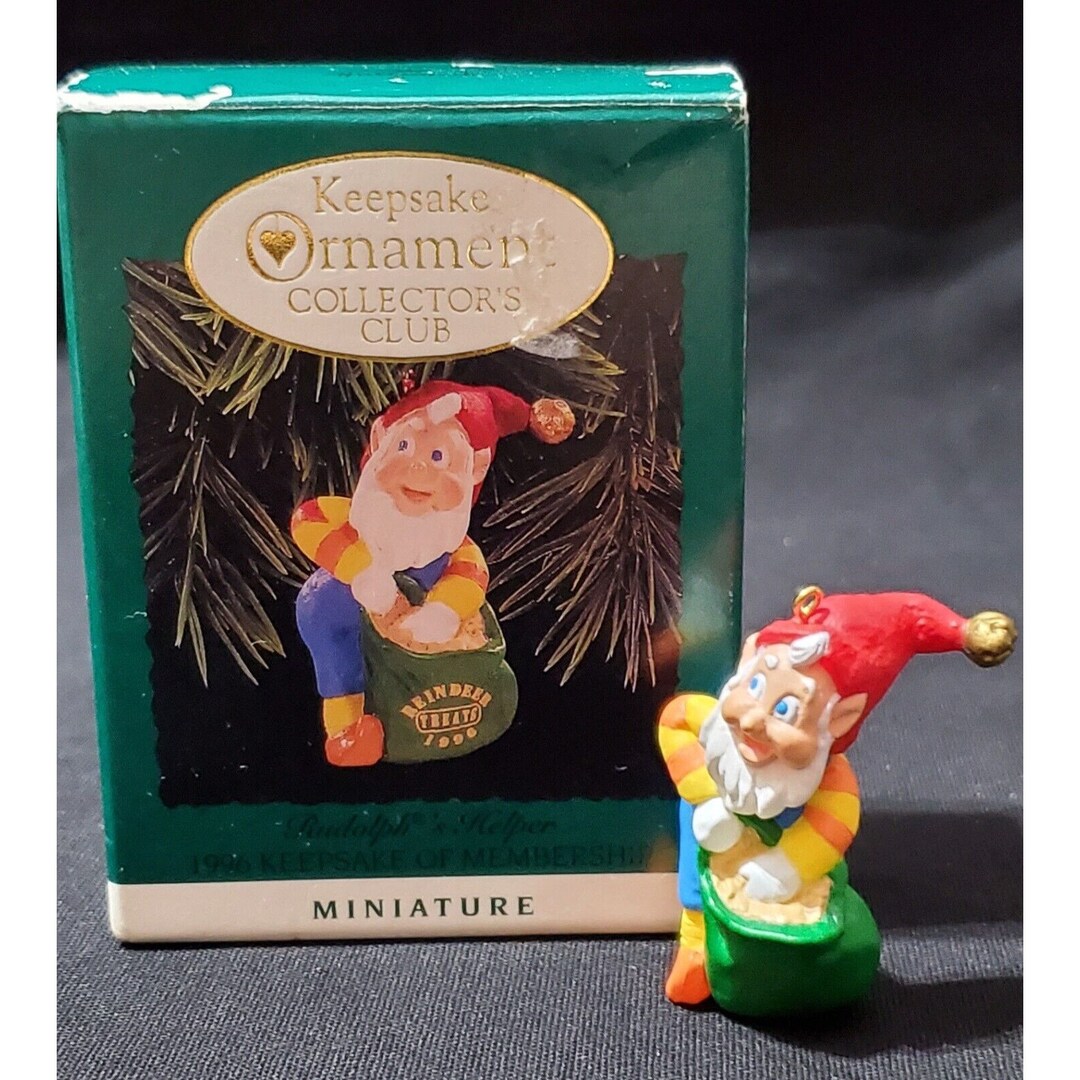 Hallmark Rudolph's Helper Miniature Christmas Ornament 1996 Membership ...