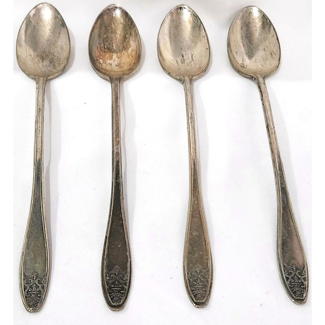 LADY DORIS PRINCESS 4 Pieces Iced Tea Spoons Silverplate Flatware ...