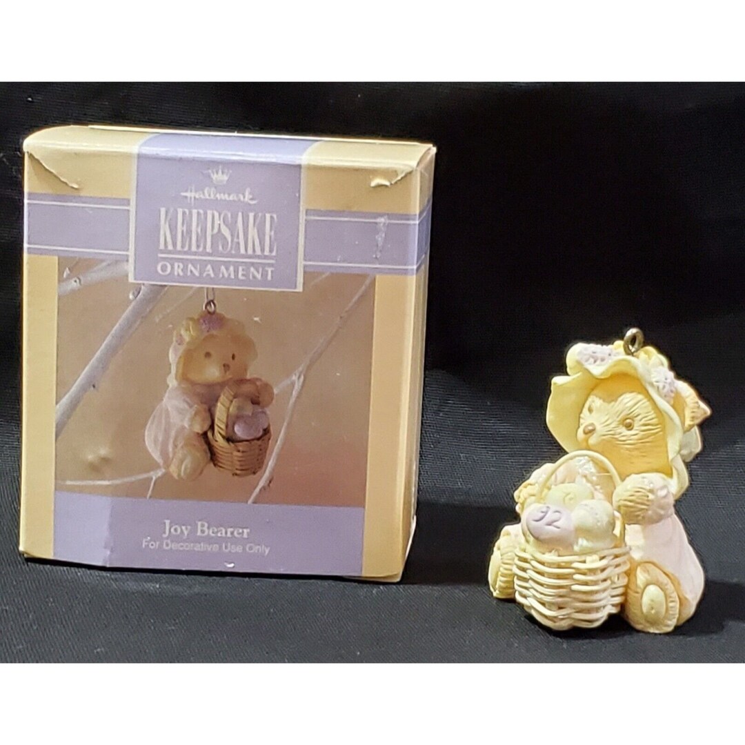 Hallmark JOY BEARER Spring Easter Ornament Teddy Bear & Egg Basket ...