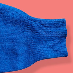 80s Royal Blue Angora Beaded Sweater - Glam Knit Chunky Pullover ...