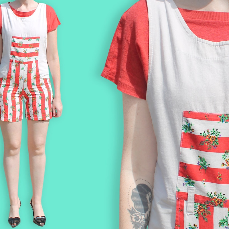Striped Overalls - Etsy