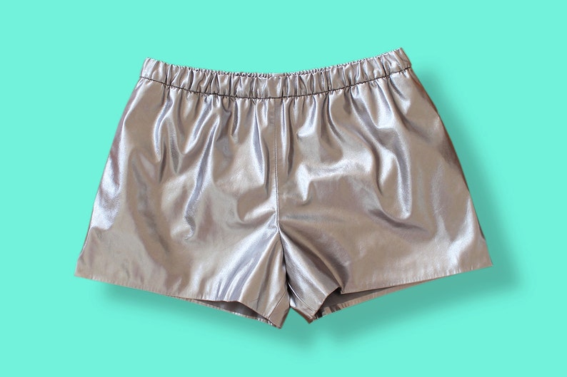 90s Silver Rave Shorts - Metallic Club Kids Shorts - Vaporwave Grey ...