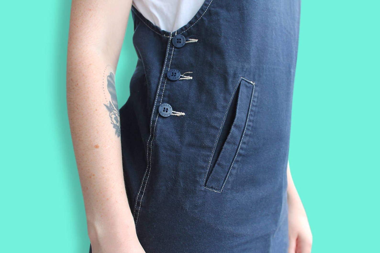 90s Denim Overalls Dress Normcore Dark Blue Jean Dress Minimalist Basic ...
