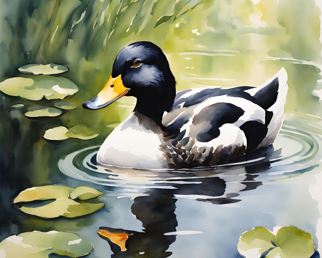 Watercolor Duck Print - Etsy