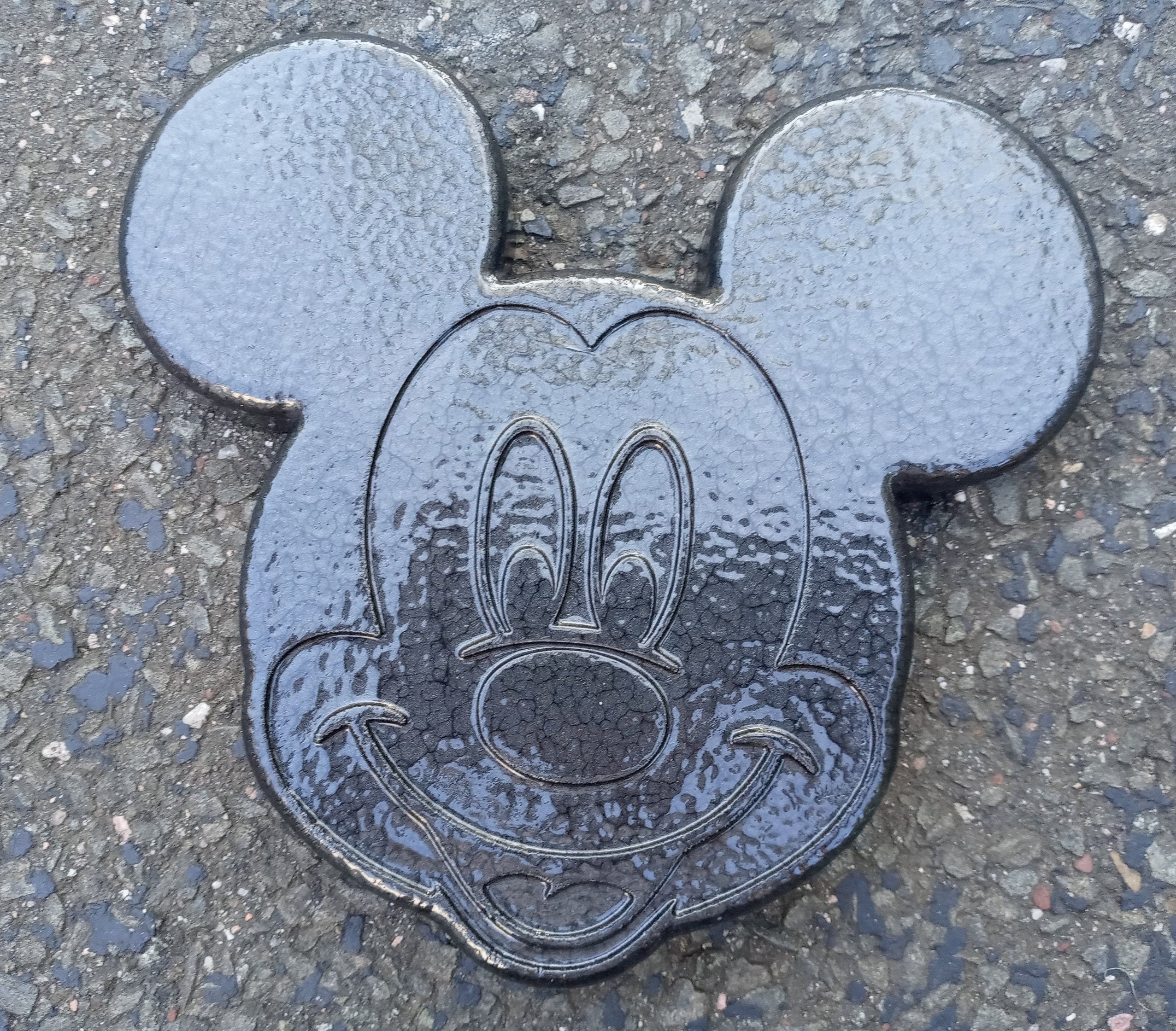 Medium Size Mickey Mouse Head Hammered Pewter,hammered Copper or ...