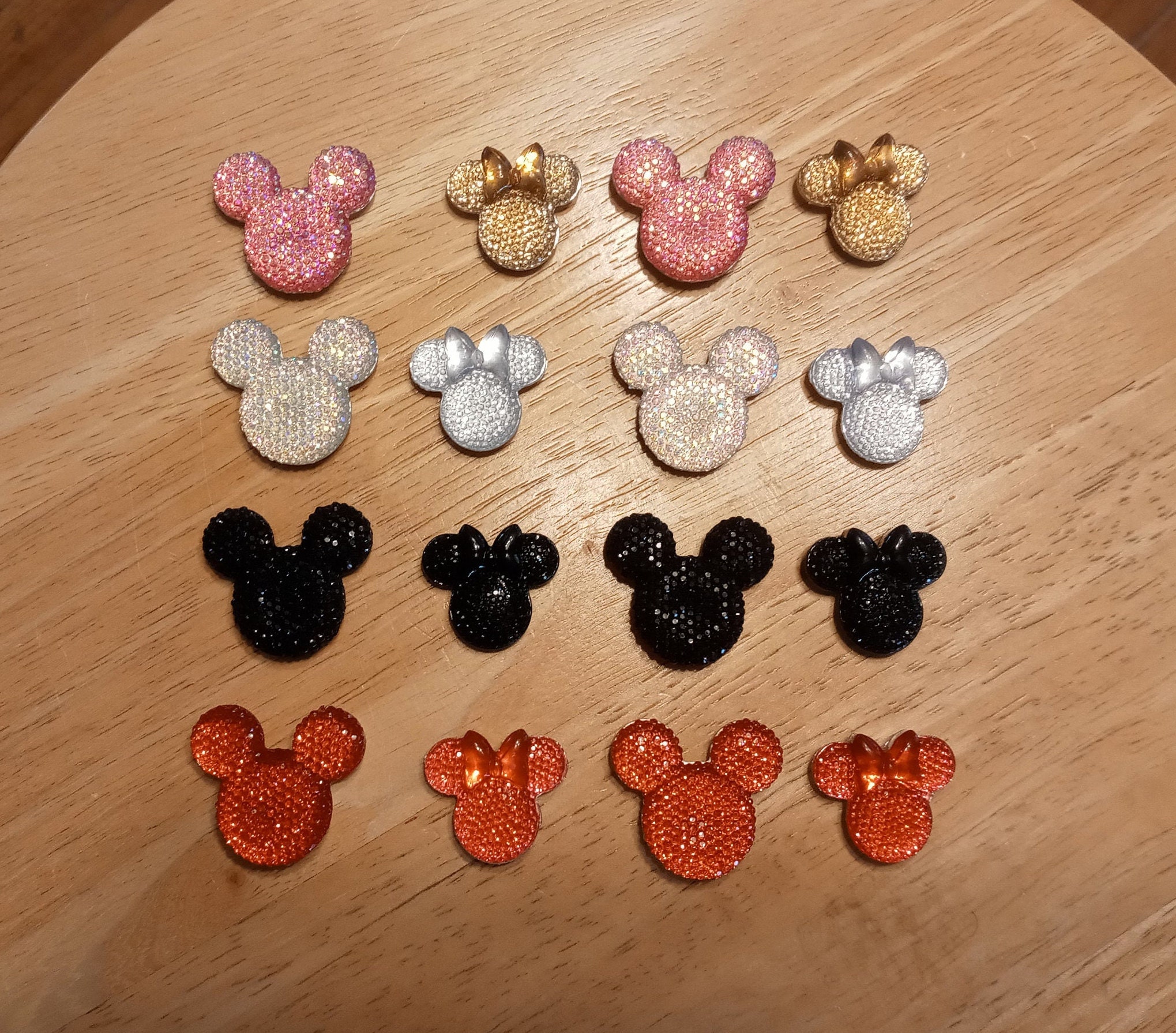 Set of 16 Mickey Mouse Head and Minnie Mouse Head Rhinestone Magnets - Etsy